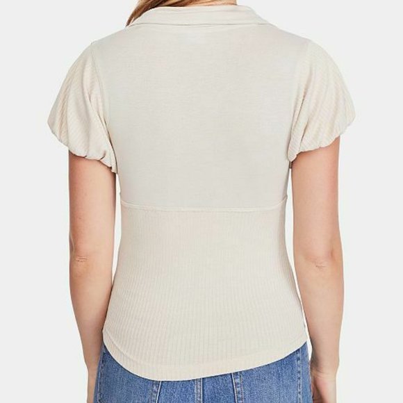 Free People | Tops | Free People Molly Deepv Ribbed Top Ivory | Poshmark